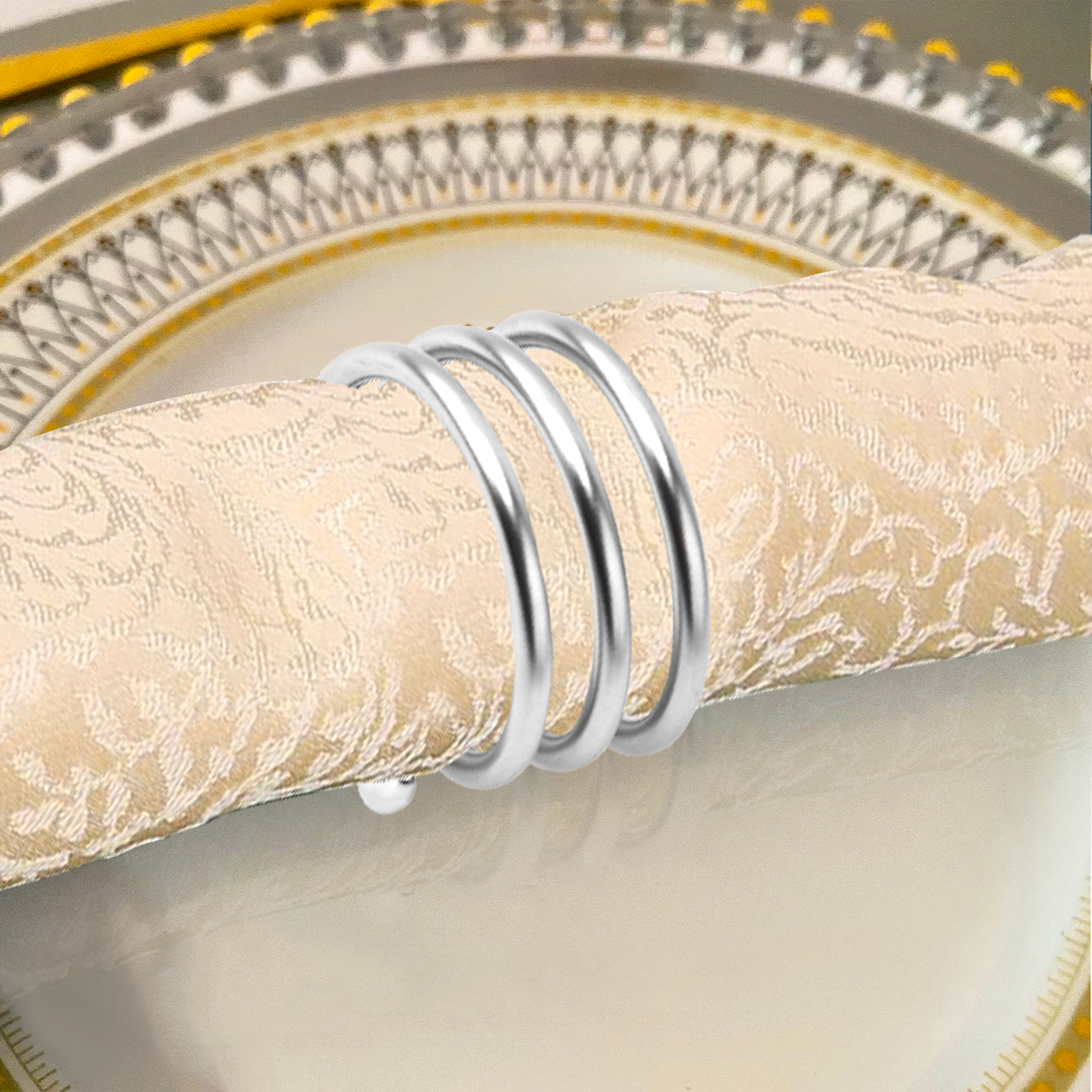 6 Pcs Silver Napkin Ring Kitchen Table Set – Kitchen Table Thanksgiving ...